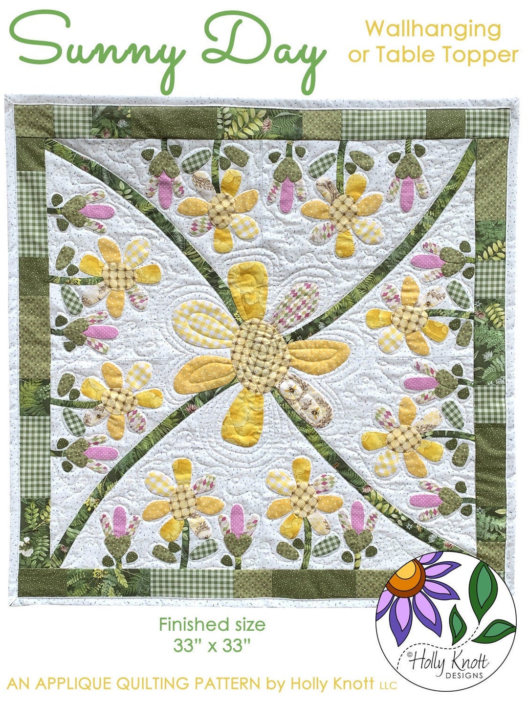 Sunny Day Table Runner Wallhanging Applique Quilting PATTERN - PDF ...