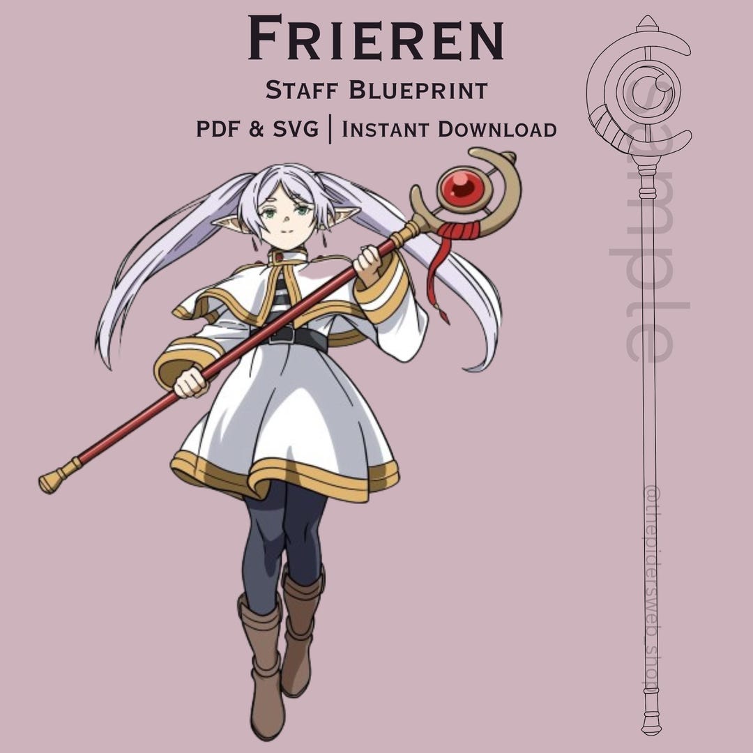 Frieren’s Staff Cosplay Blueprint | Printable Pattern for Beyond ...