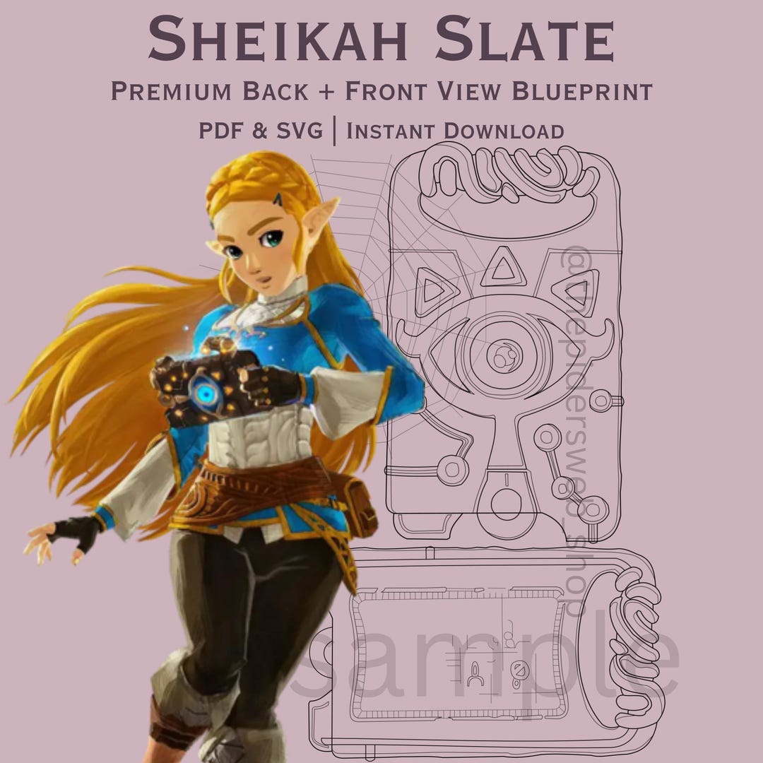 Sheikah Slate Premium Blueprint Set - Front & Back | PDF + SVG | Breath ...