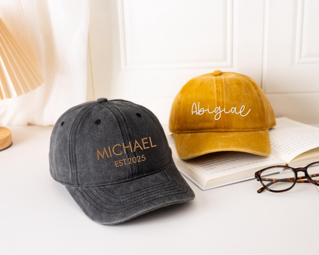Personalized Embroidered Cap - Custom Text Unisex Baseball Hat - Best ...