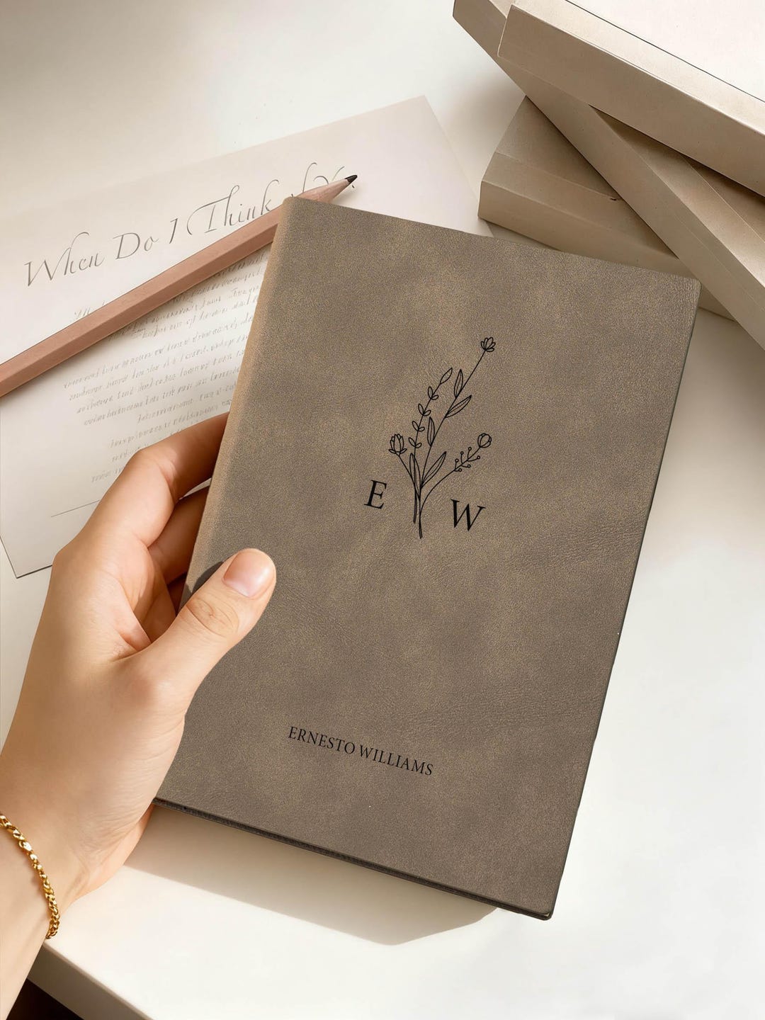 Custom Leather Journal,engraved Monogrammed Notebook,1st Anniversary ...