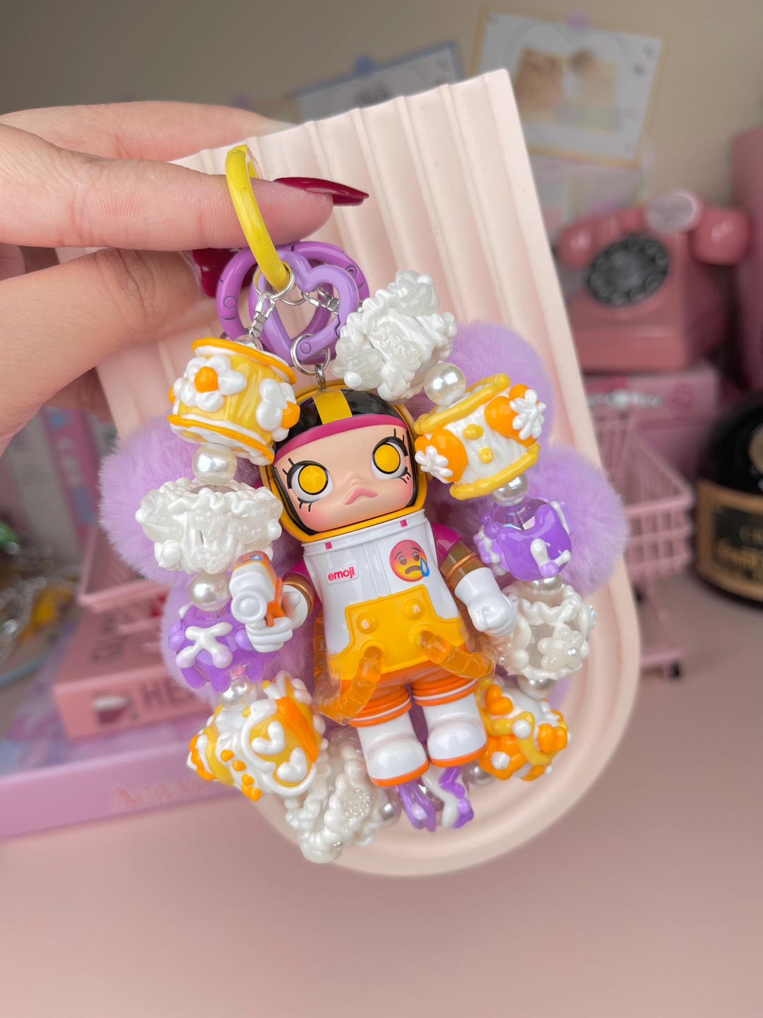 Popmart Keychain Bagstrap DIY 100% Megaspace Molly Emoji - Etsy