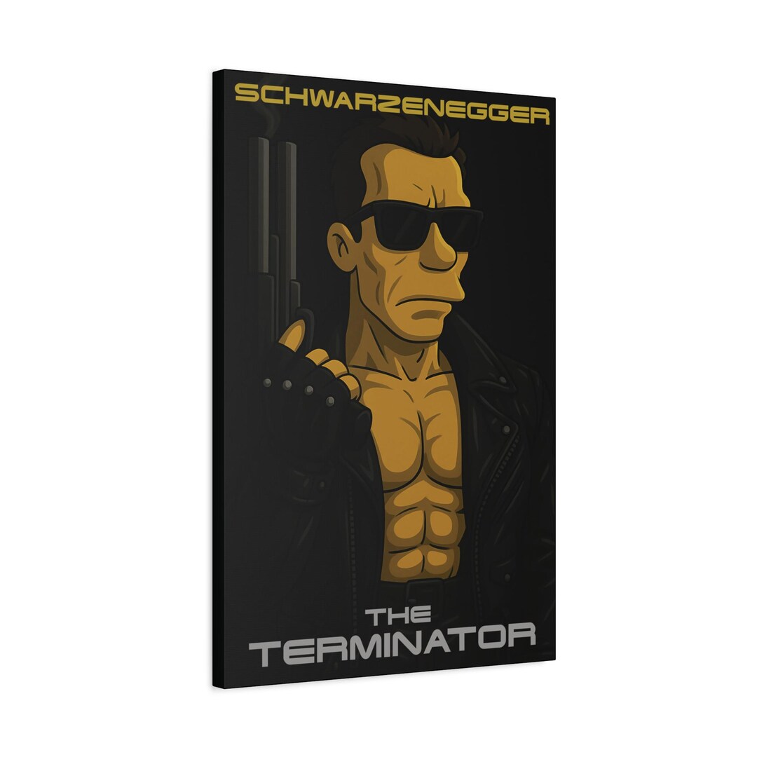 Terminator Simpsons Canvas Art | Retro Wall Decor | Arnold ...