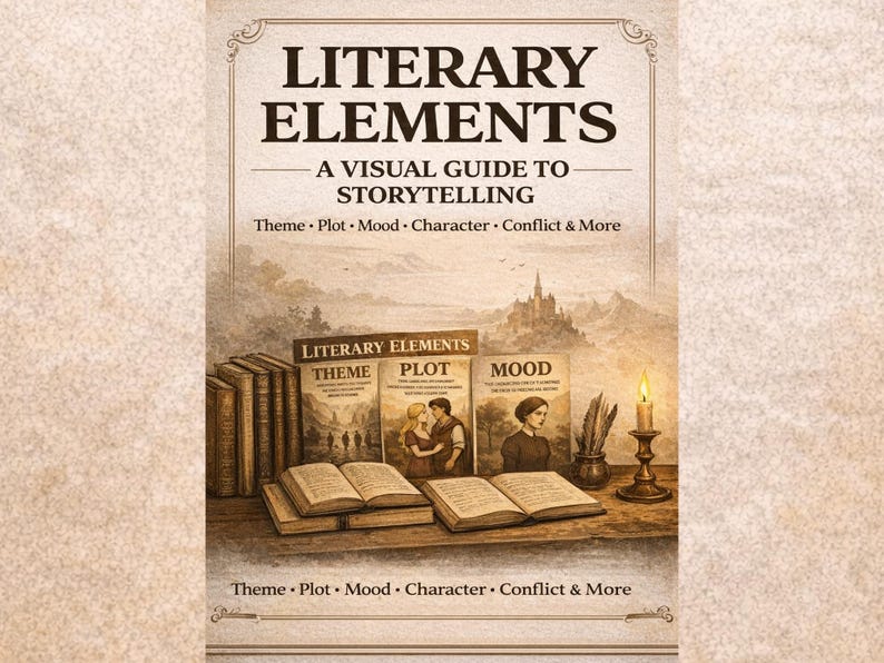 Literary Elements Poster Set | Theme, Plot, Mood & Story Elements ...
