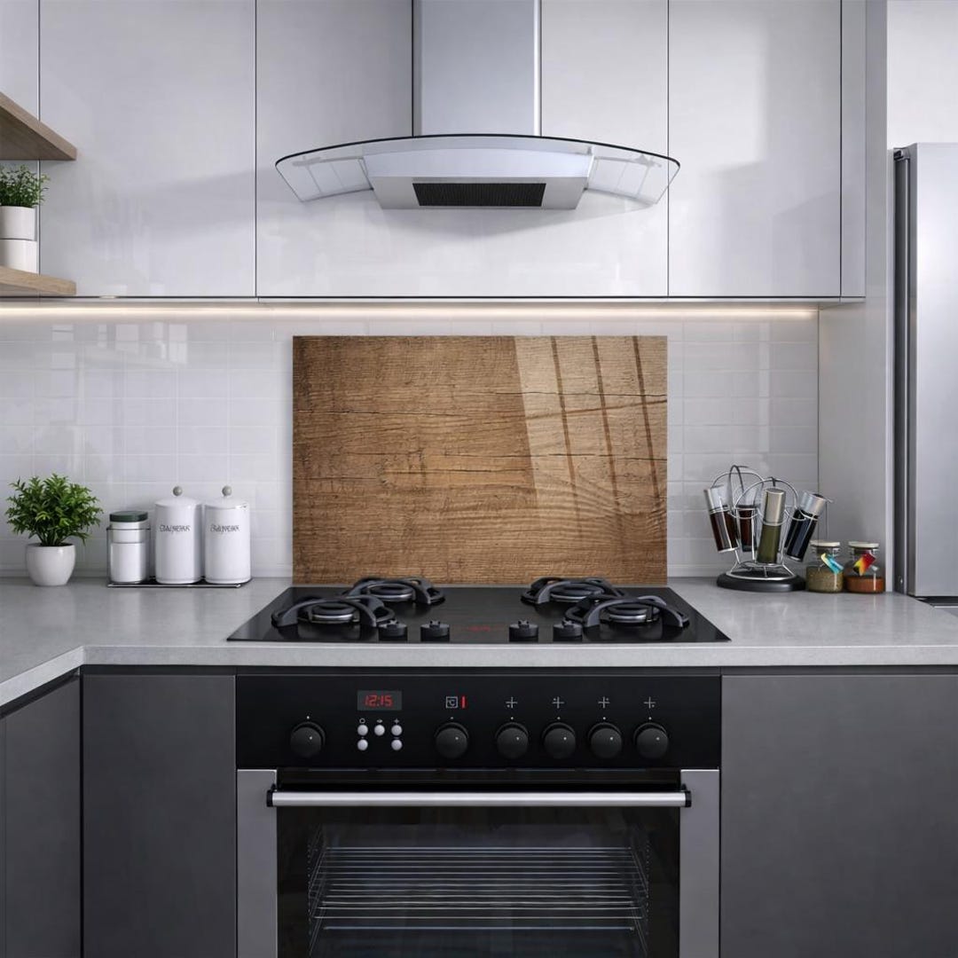 Glass Stovetop Backsplash Protector – Heat Resistant 4mm Tempered Glass ...