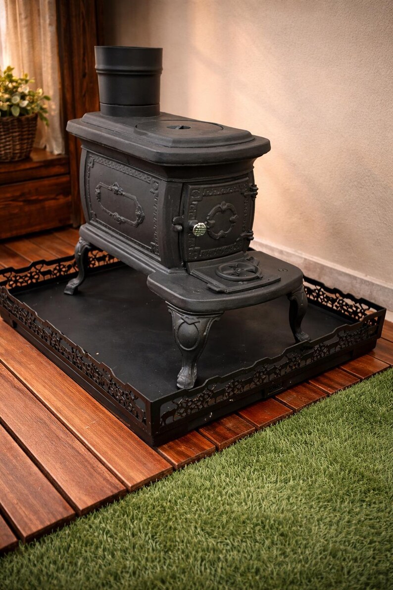 Vintage French Cast Iron Wood & Coal Stove | Compact Rustic Heater for ...