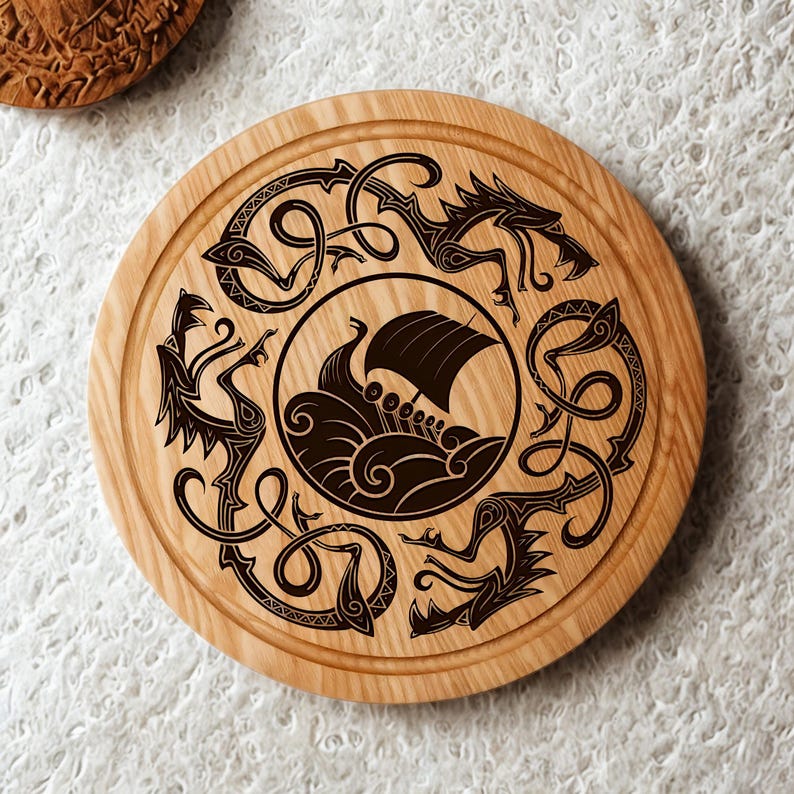 Viking Round Engraving Design SVG PNG – Vegvisir Norse Symbol, Nordic ...
