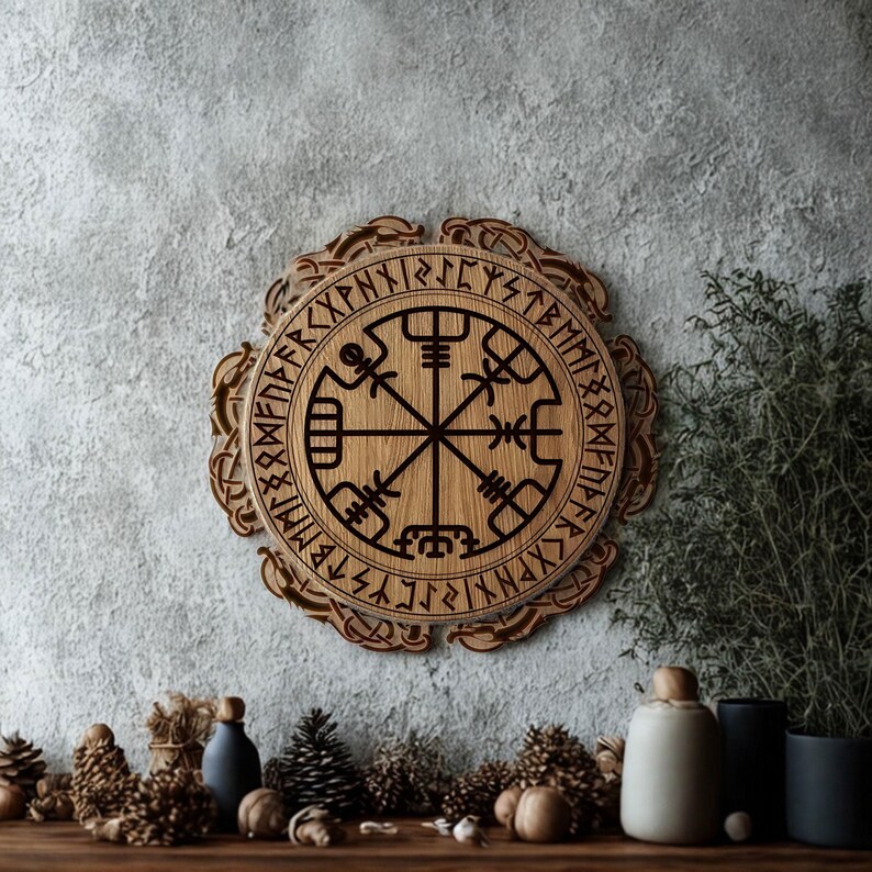 Viking Round Engraving Design SVG PNG – Vegvisir Norse Symbol, Nordic ...