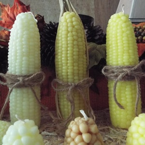 Set of 3 Full Size CORN COB CANDLES Your Choice of Fragrance and Color ...