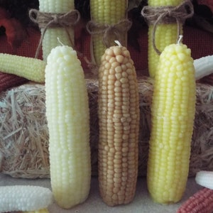 Set of 3 Full Size CORN COB CANDLES Your Choice of Fragrance and Color ...