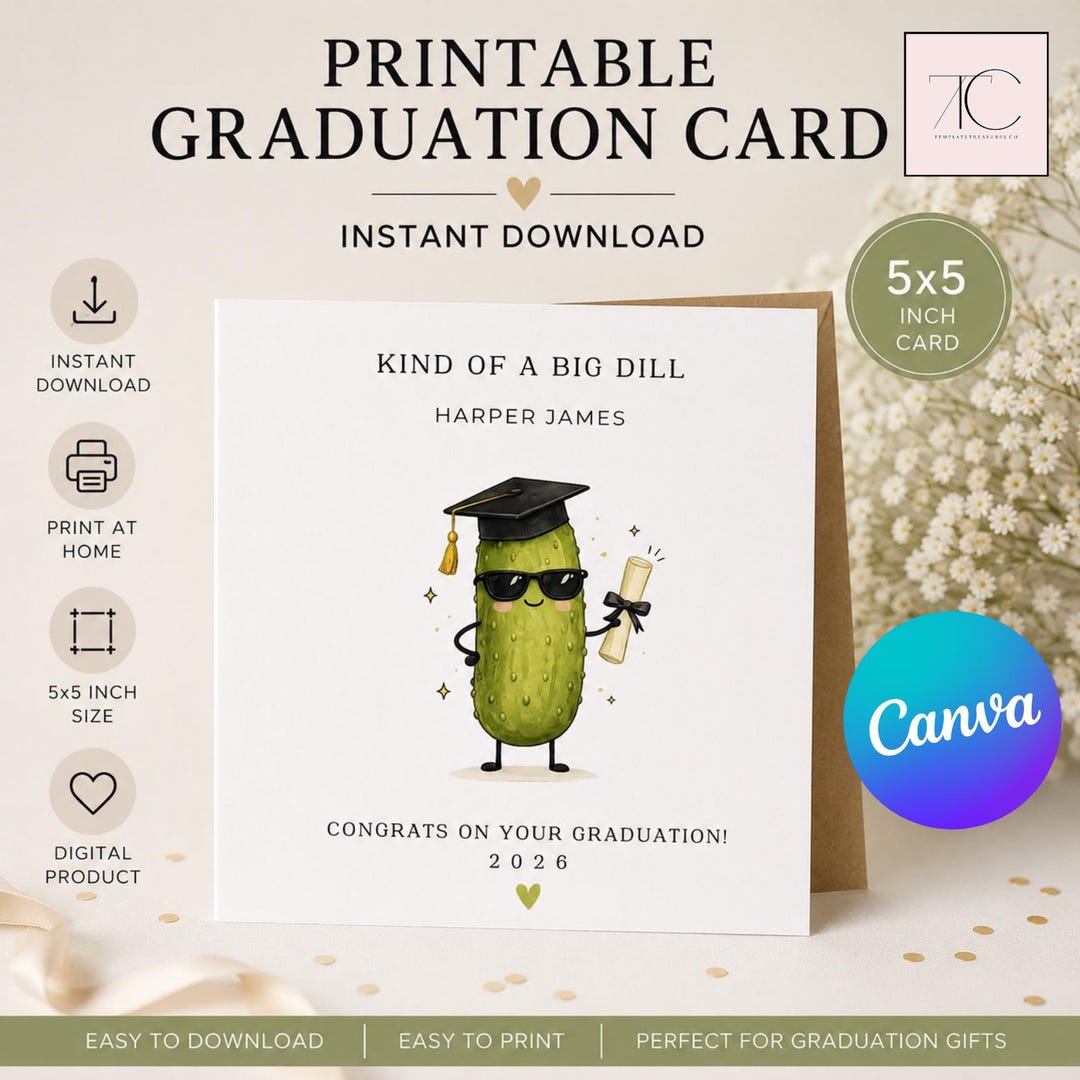 Printable Graduation Card, Funny Graduation Card, Cute Grad Card ...