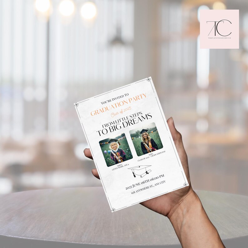 Editable Graduation Photo Card 2025 | Childhood to Senior | Canva ...