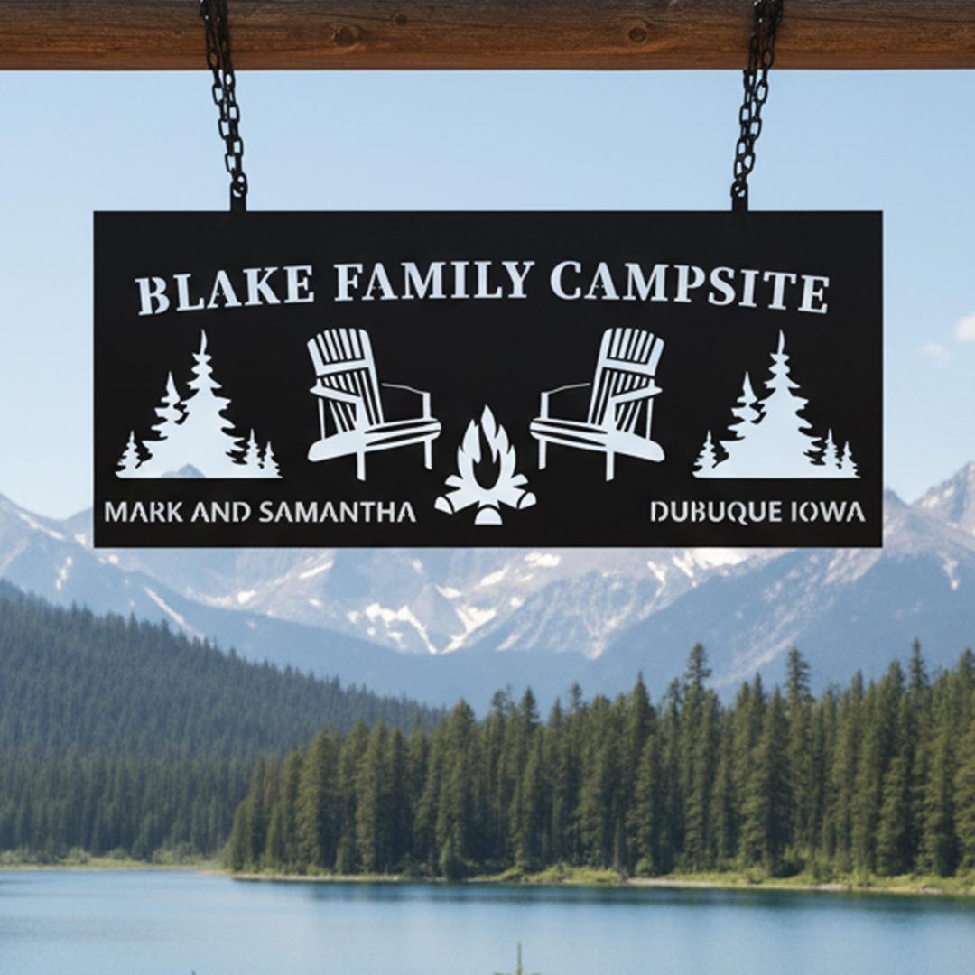 Custom Family Campsite Sign,custom Metal Camping Sign,personalized ...