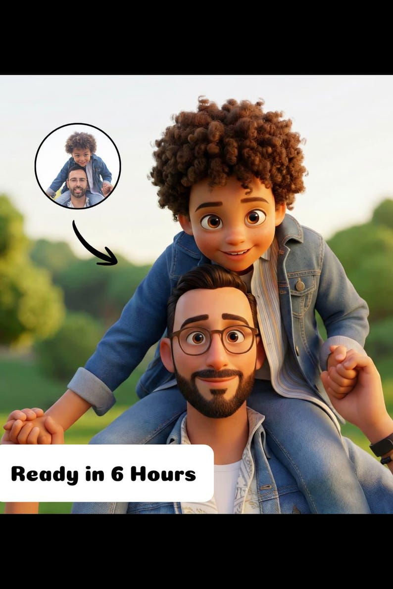 Custom 3D Cartoon Portrait From Photo, Personalized New Year Gift for ...