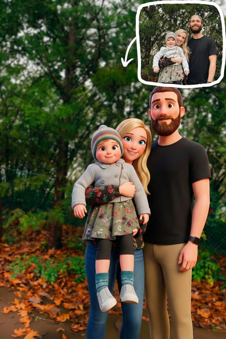 Custom Cartoon Avatar: Personalized 3D Digital Portrait From Photo - Etsy