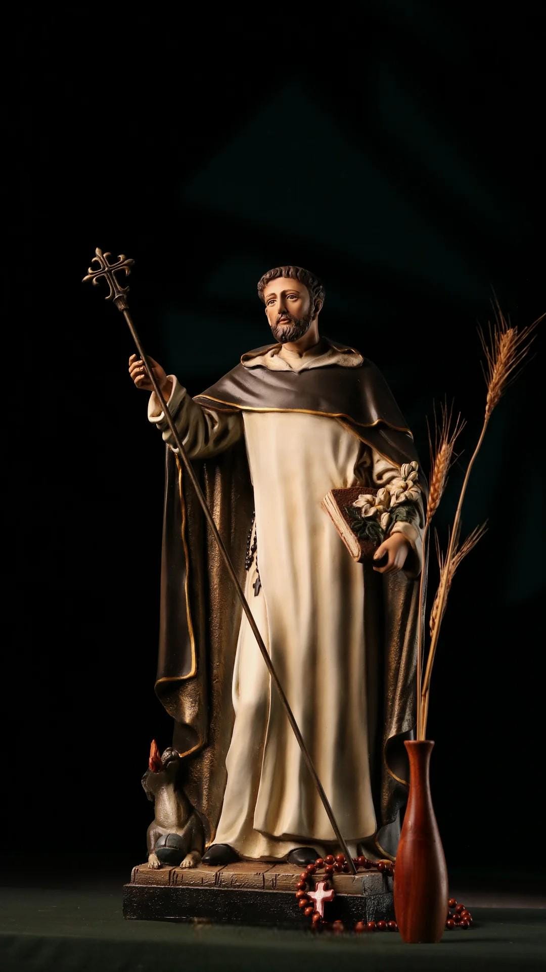 Hand-painted Saint Dominic Statue: Catholic Home Altar Decor (60cm/23 ...