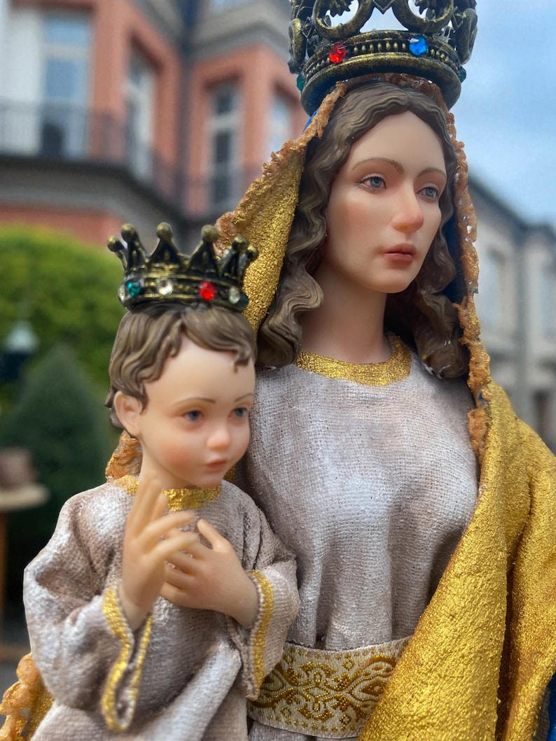 Hand-painted Our Lady of Good Health Statue: Clothed Virgin Mary ...