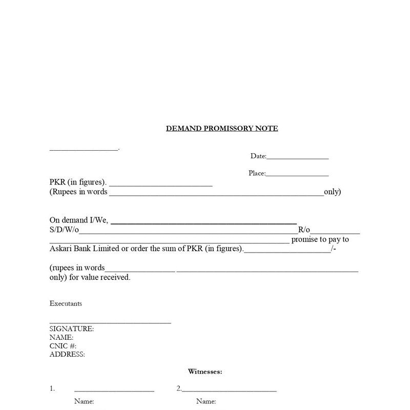 Promissory Note Template - Etsy