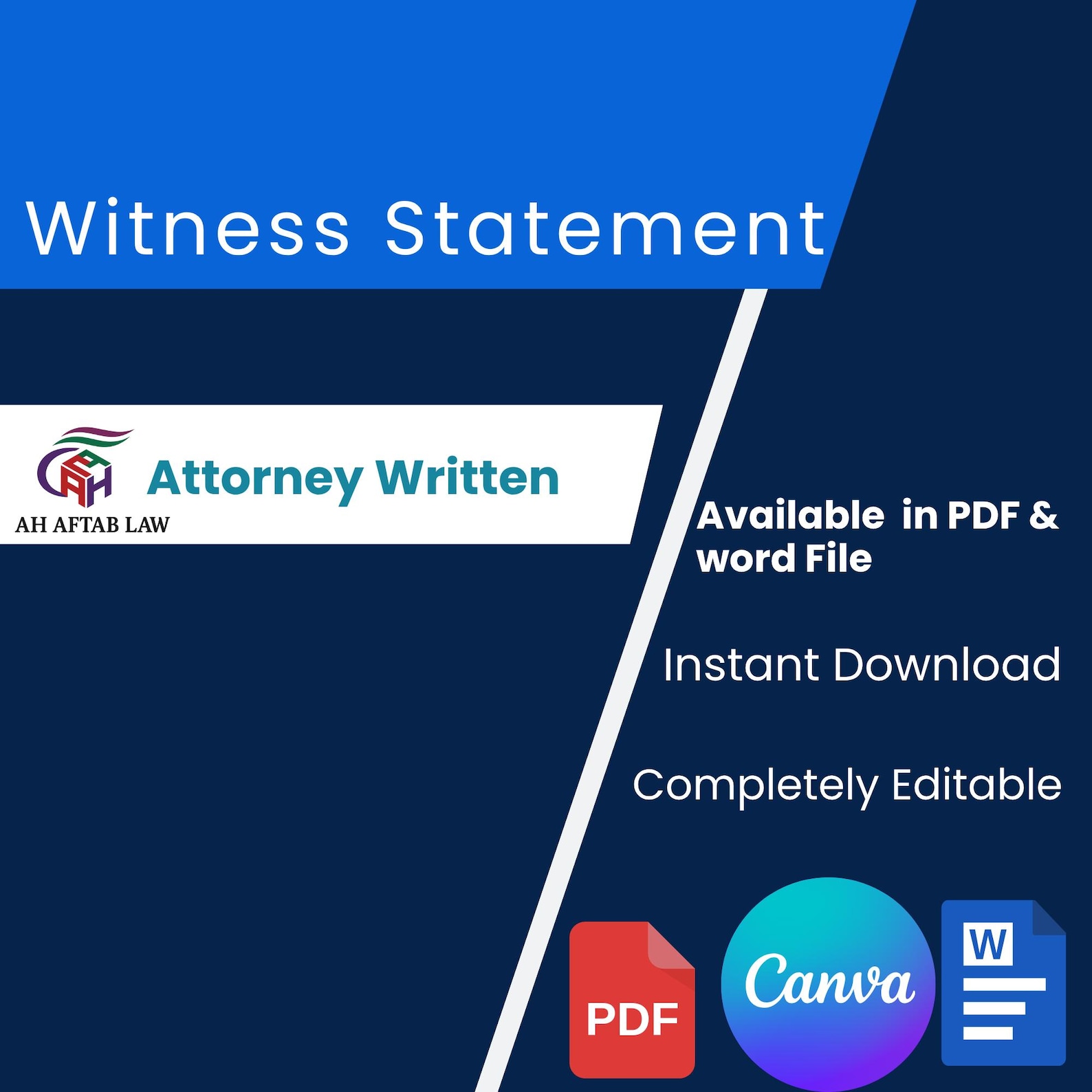 Witness Statement Template | Legal Declaration Form | Editable Word ...