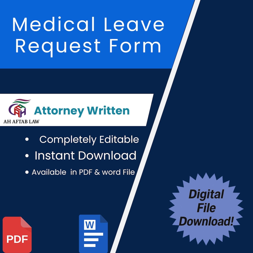 Printable Medical Leave Request Form: Editable Employee Template (PDF ...