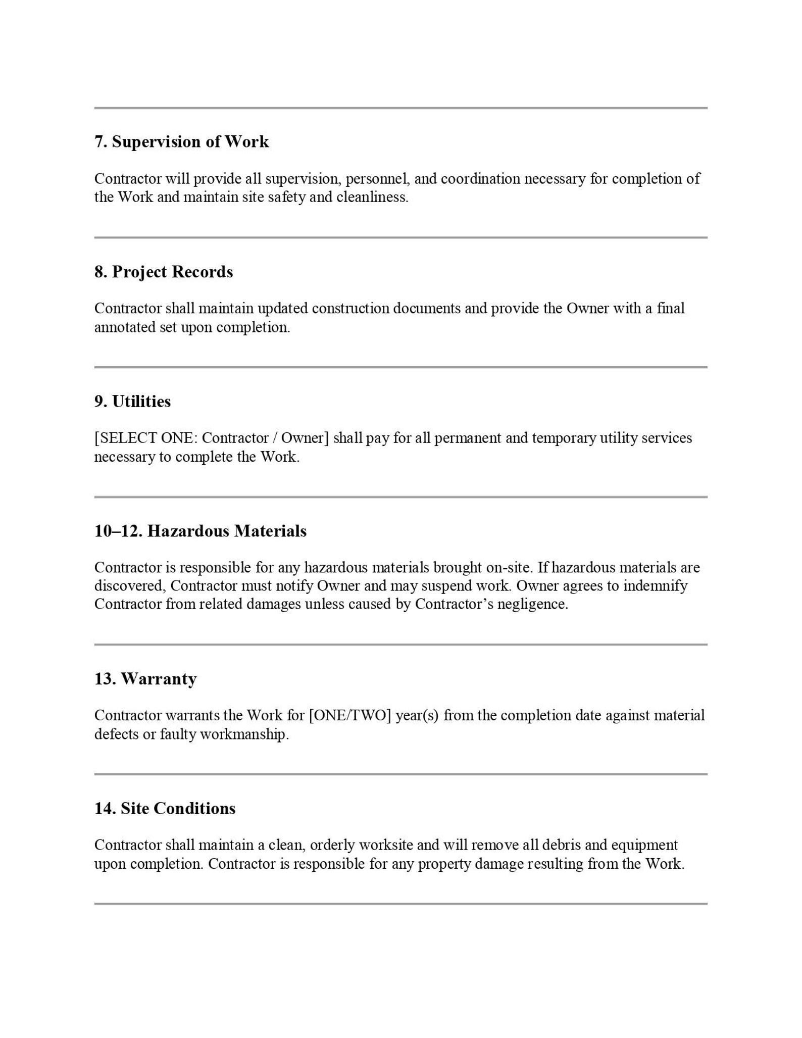 Construction Contract Template (PDF Download | Editable | A4 US Letter ...