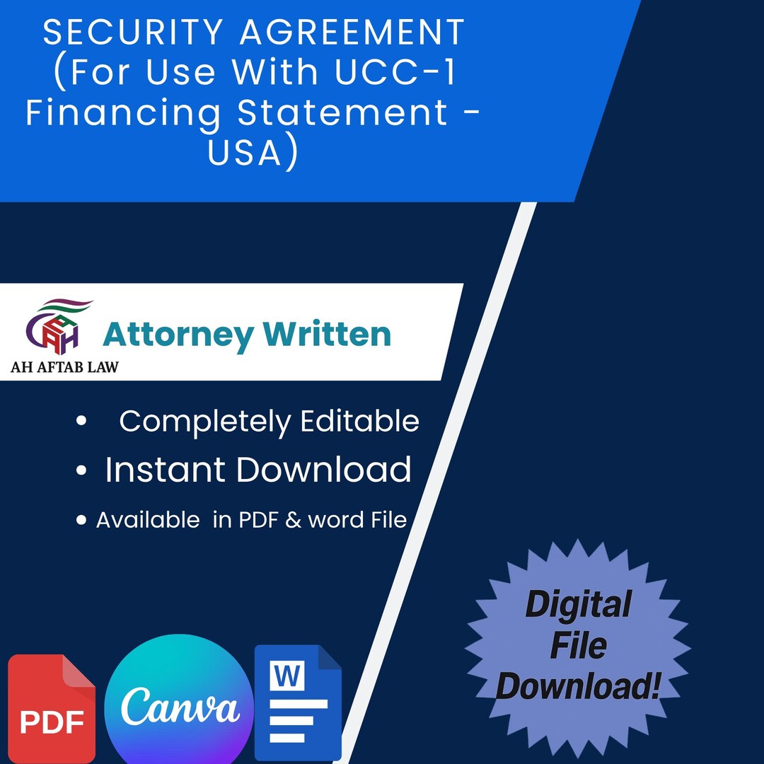 Professional UCC-1 Financing Statement Forms | Security Agreement ...