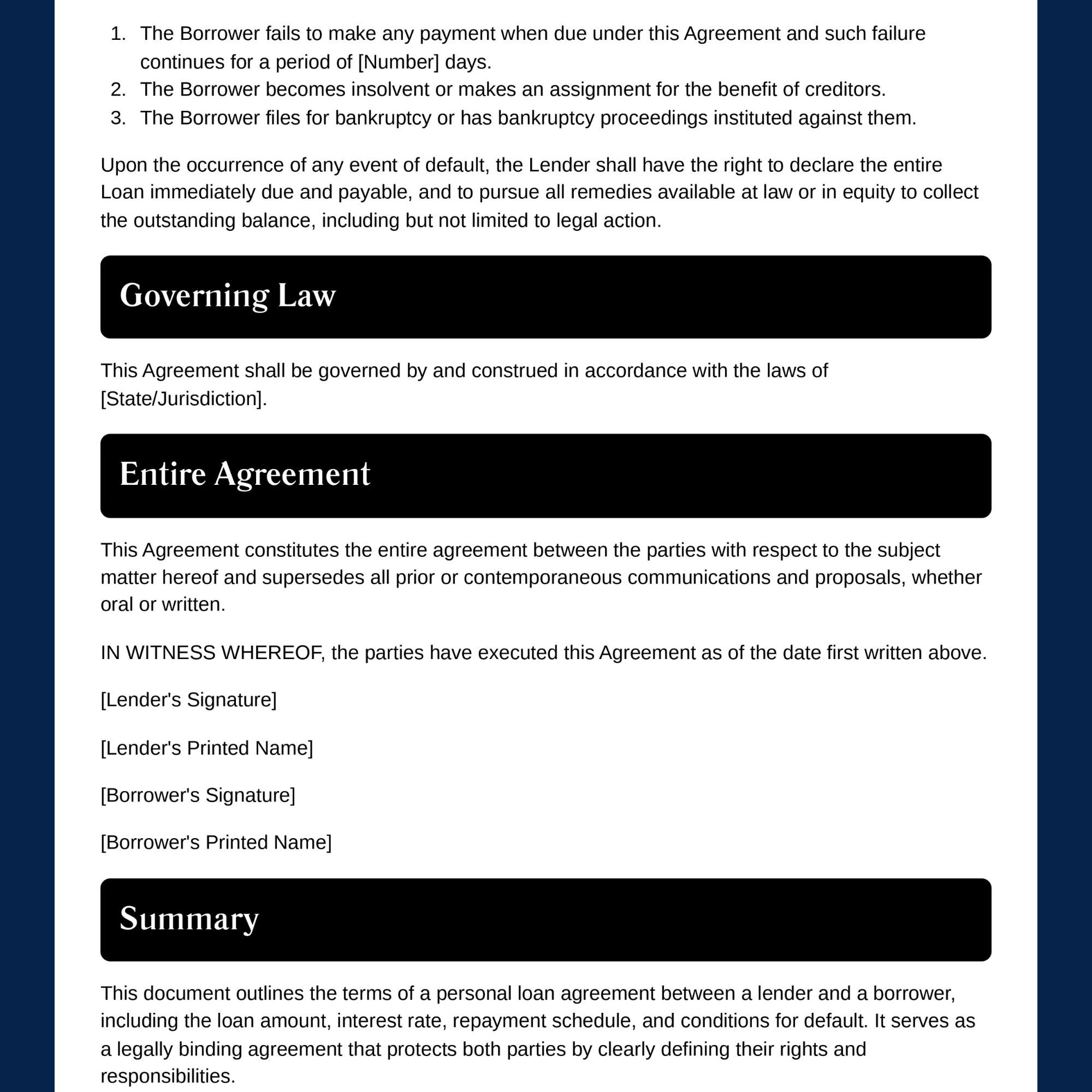 Custom Demand Promissory Note Template - Legal Document Template for ...