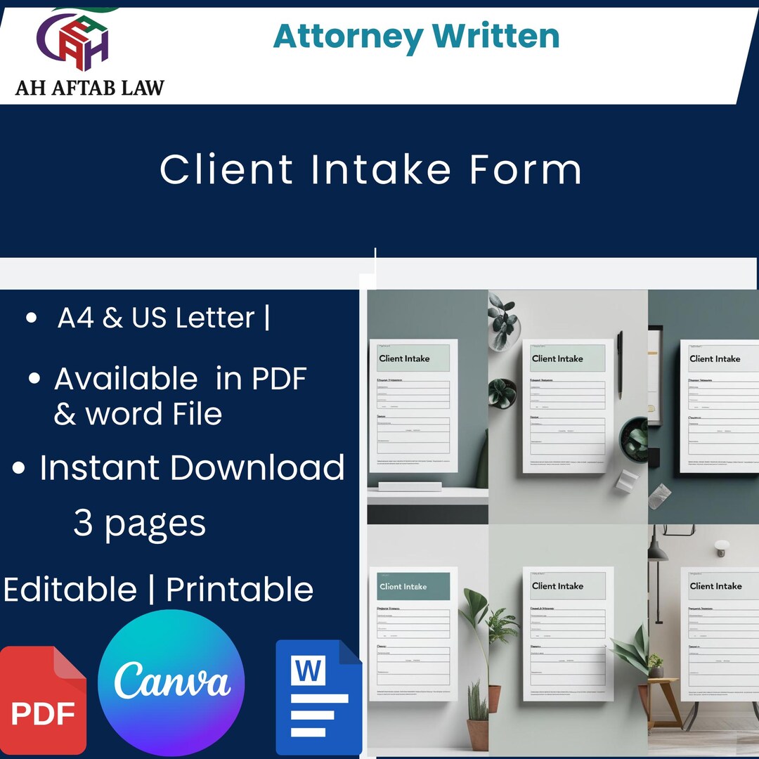 Client Intake Form Template: Editable PDF & Word for Therapists ...