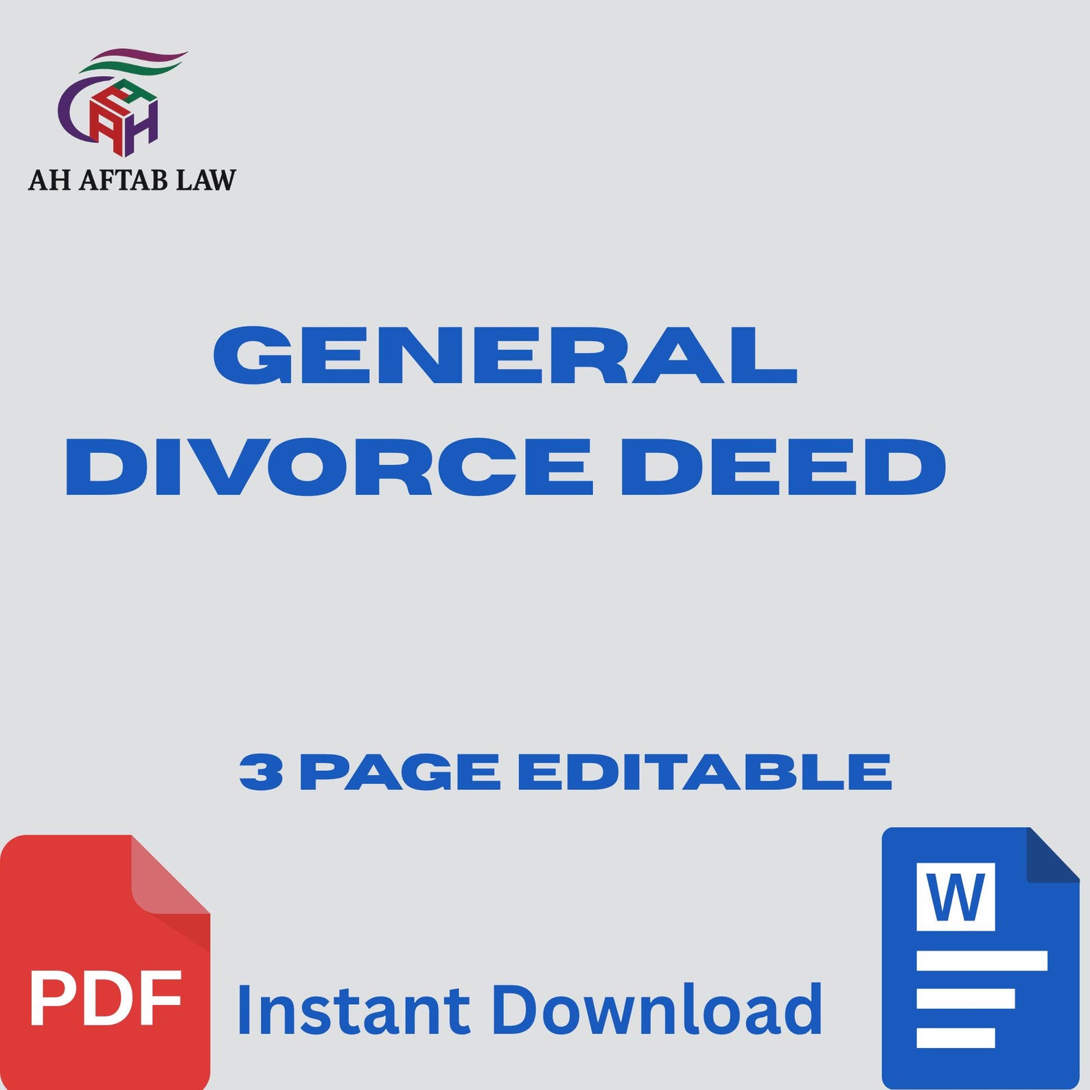General Divorce Deed Template | Legal Separation Agreement for Easy ...