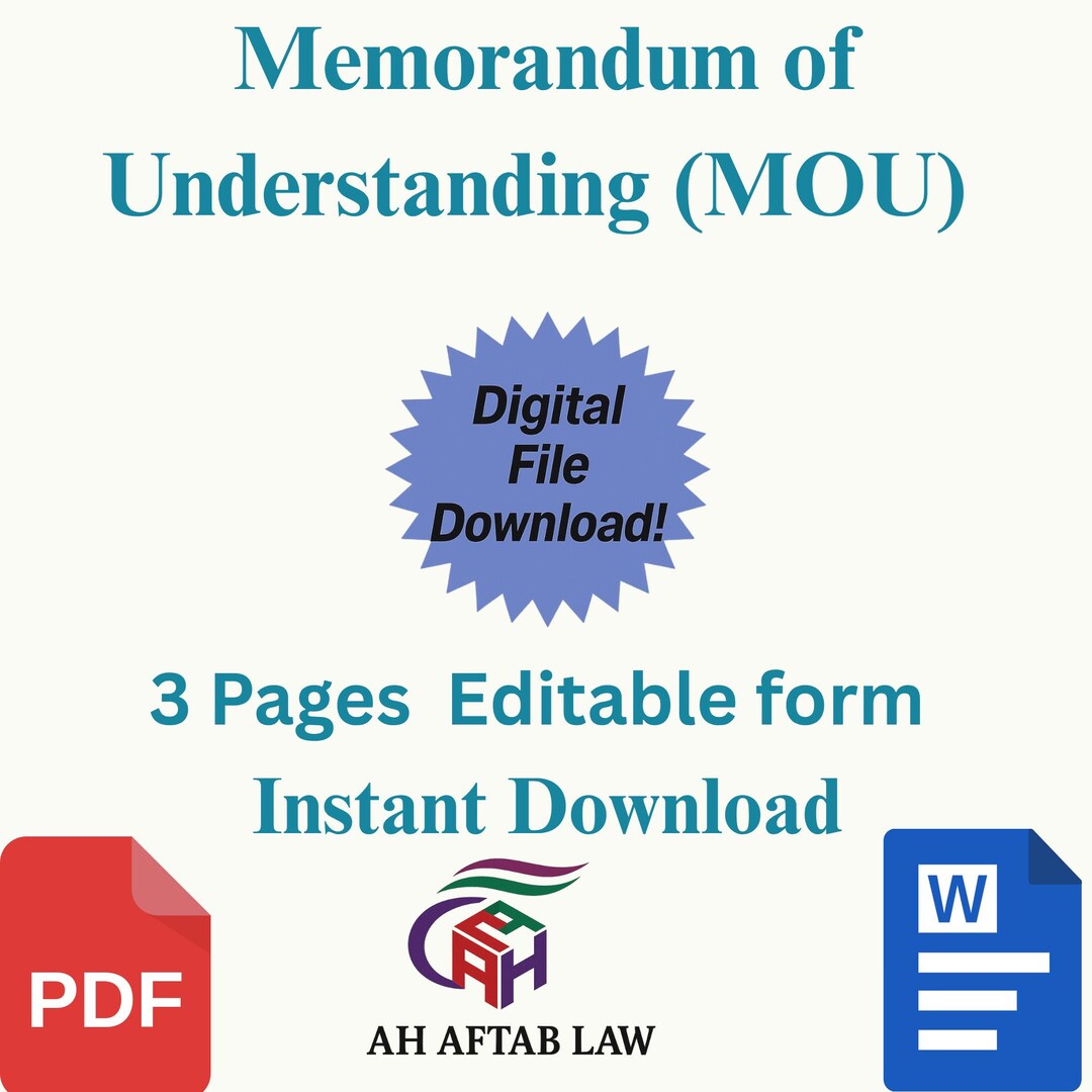 Memorandum of Understanding Template Printable | Business Agreement MOU ...