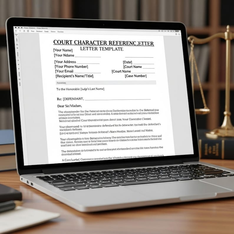 Court Character Reference Letter | Customizable Legal Document for ...