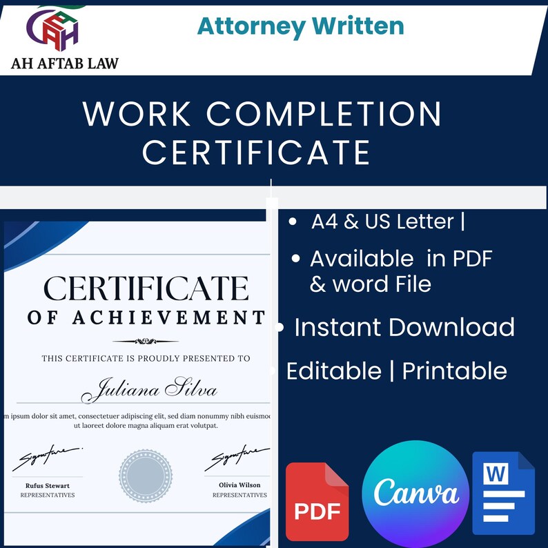 Work Completion Certificate Format,work Completion Certificate Word ...