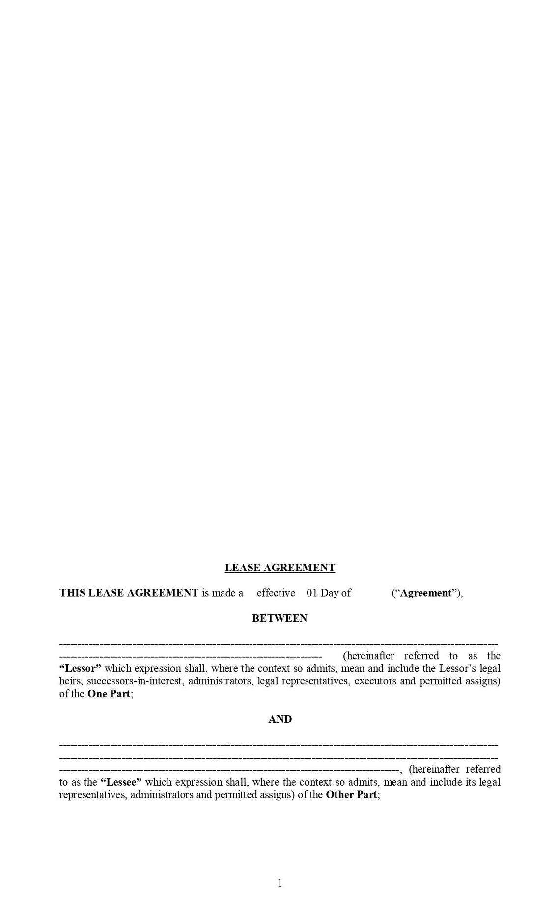 Editable Rental Agreement Template. Printable Lease Agreement ...