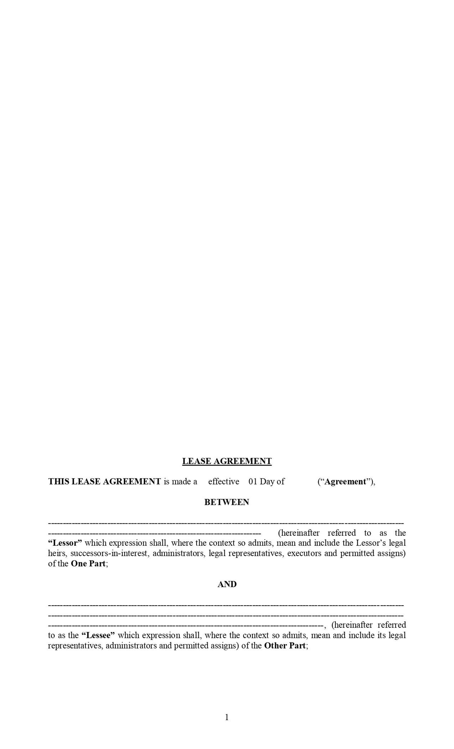 Editable Rental Agreement Template. Printable Lease Agreement ...