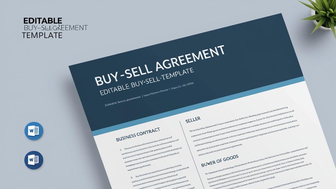 Editable Buy-sell Agreement Template – Customizable Business Contract ...