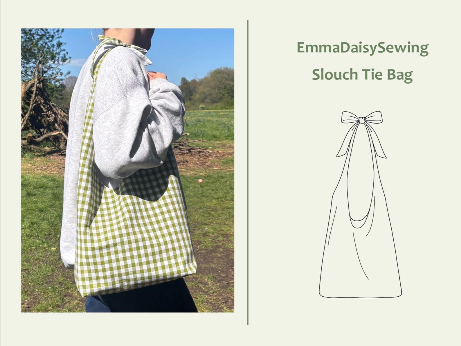 Slouch Tie Bag Sewing Pattern – PDF Download, Beginner Friendly, DIY ...