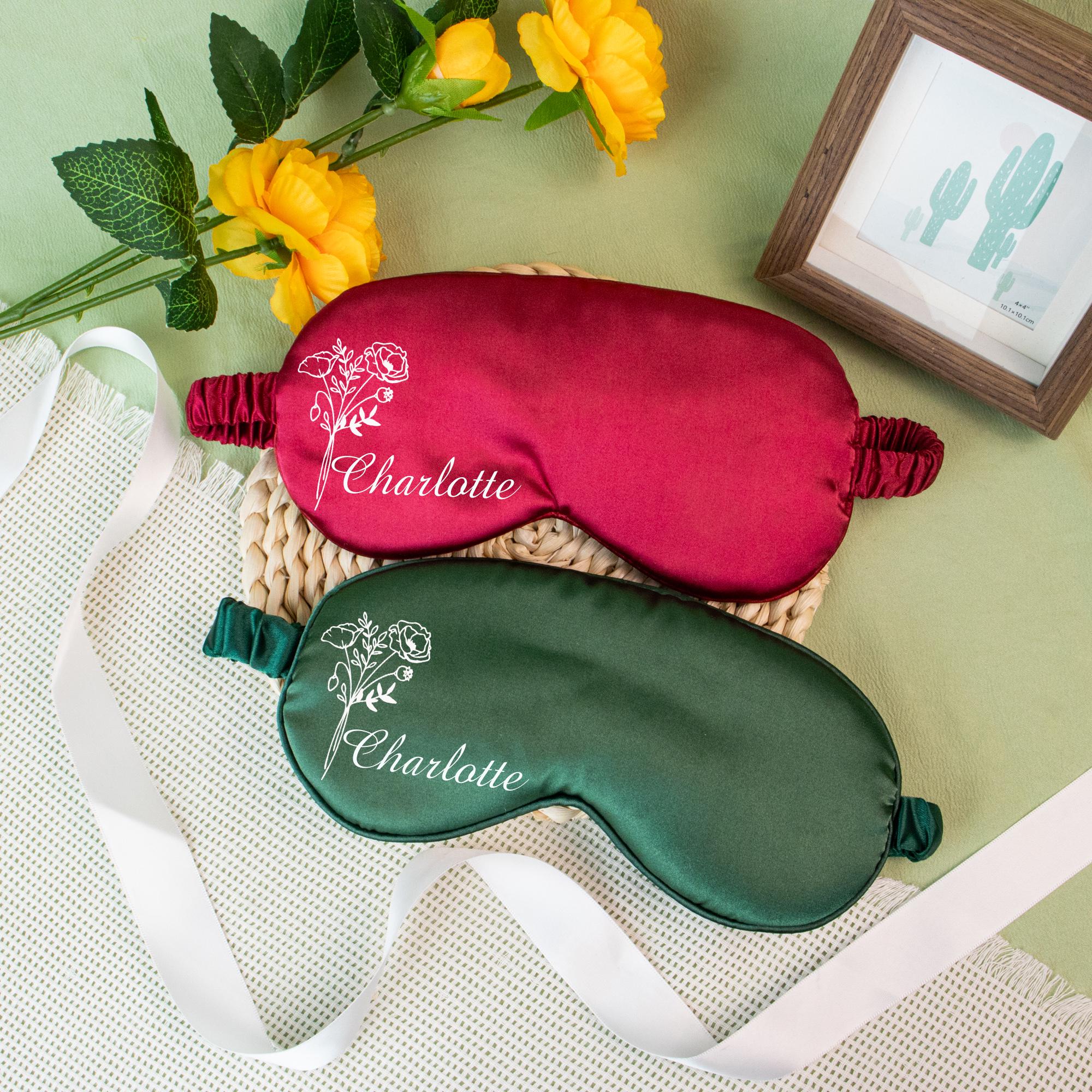 Personalized Eye Mask With Birth Flower and Name – Bridesmaid Gift ...