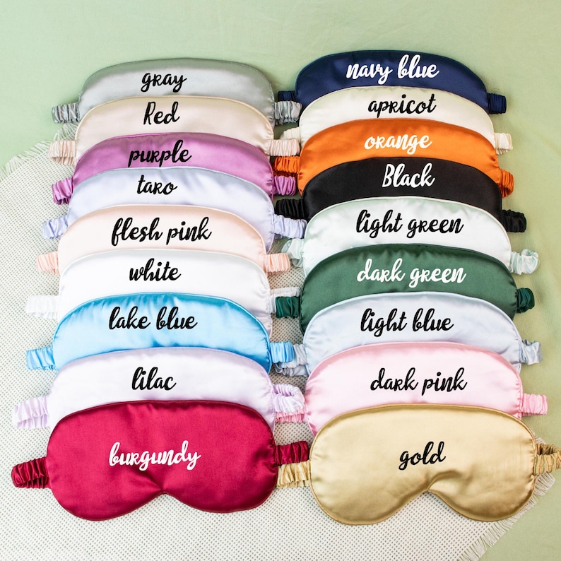 Personalized Satin Sleep Mask With Printed Initial, Bridesmaid Gift ...
