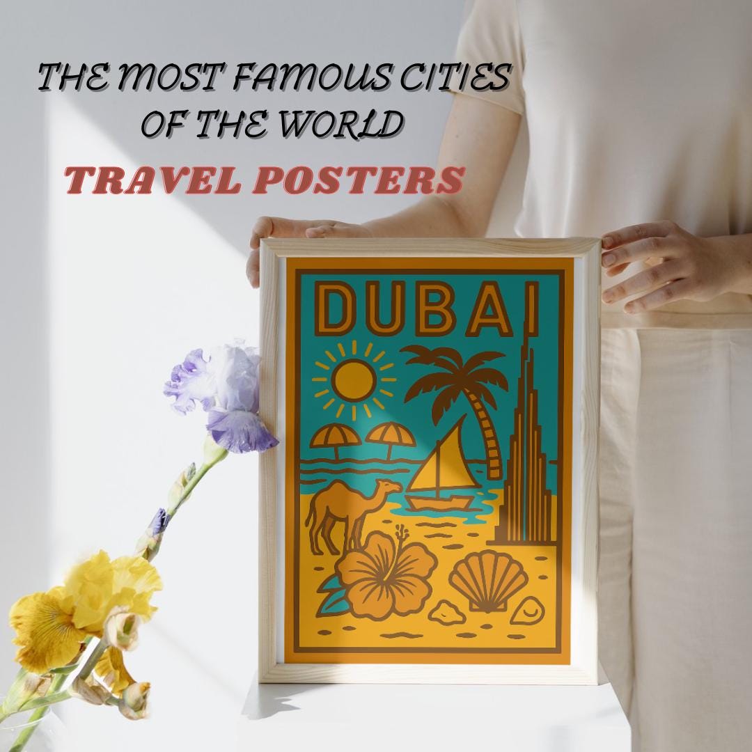 Summer Collection, Wall Art, Posters of Most Famous Cities Around the ...