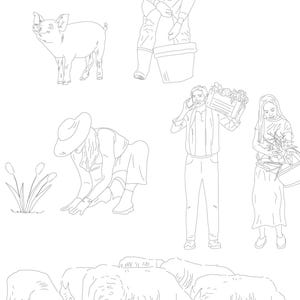 2D DWG Farmers / Gardening Silhouettes / Detailed CAD Blocs - Etsy