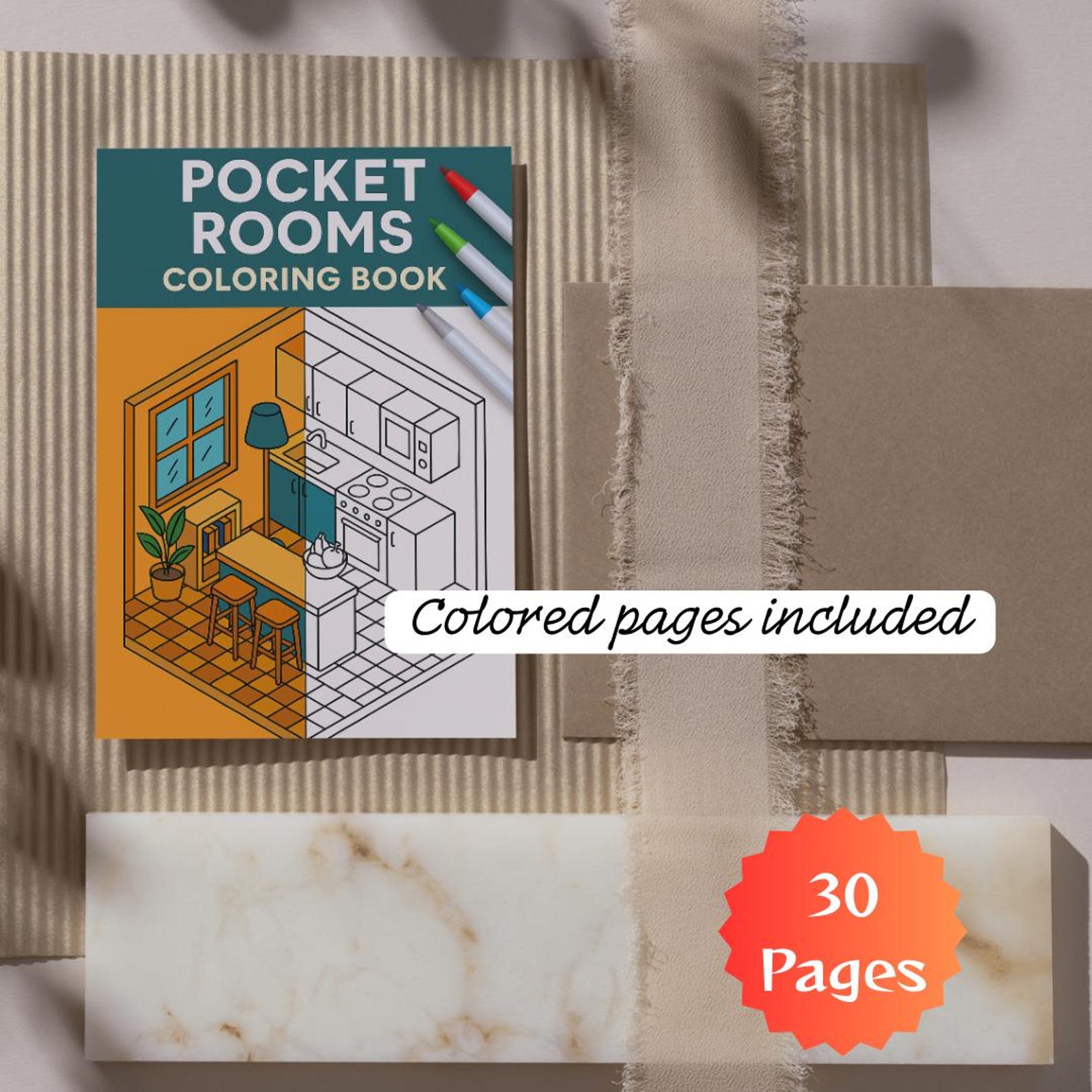 Printable Coloring Book for Kids Ans Adults – Pockets Rooms | 30 ...