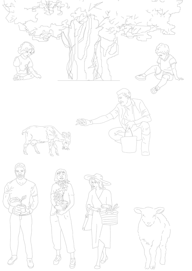 2D DWG Farmers / Gardening Silhouettes / Detailed CAD Blocs - Etsy