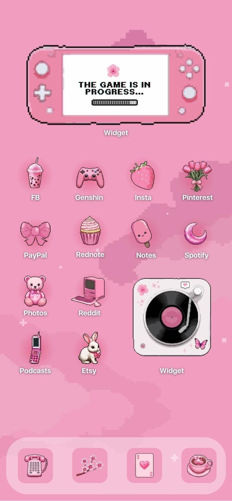 Pink Gamer Pixel App Icons | iPhone & Android Icons, Ios 18 Icons ...