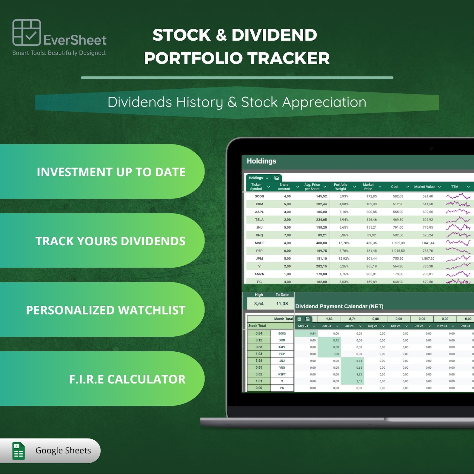 Dividend Tracker | FIRE Calculator | Stock Portfolio Tracker ...