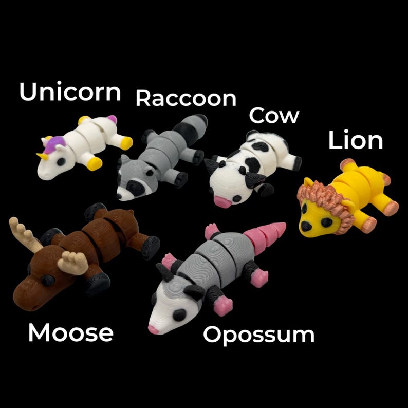 Mini Flexi Fidget Animals 3d Prints - Etsy Australia