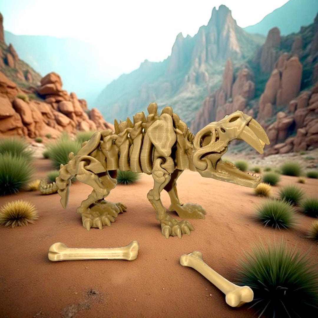 Skeleton Saber-toothed Tiger With Bone - Etsy