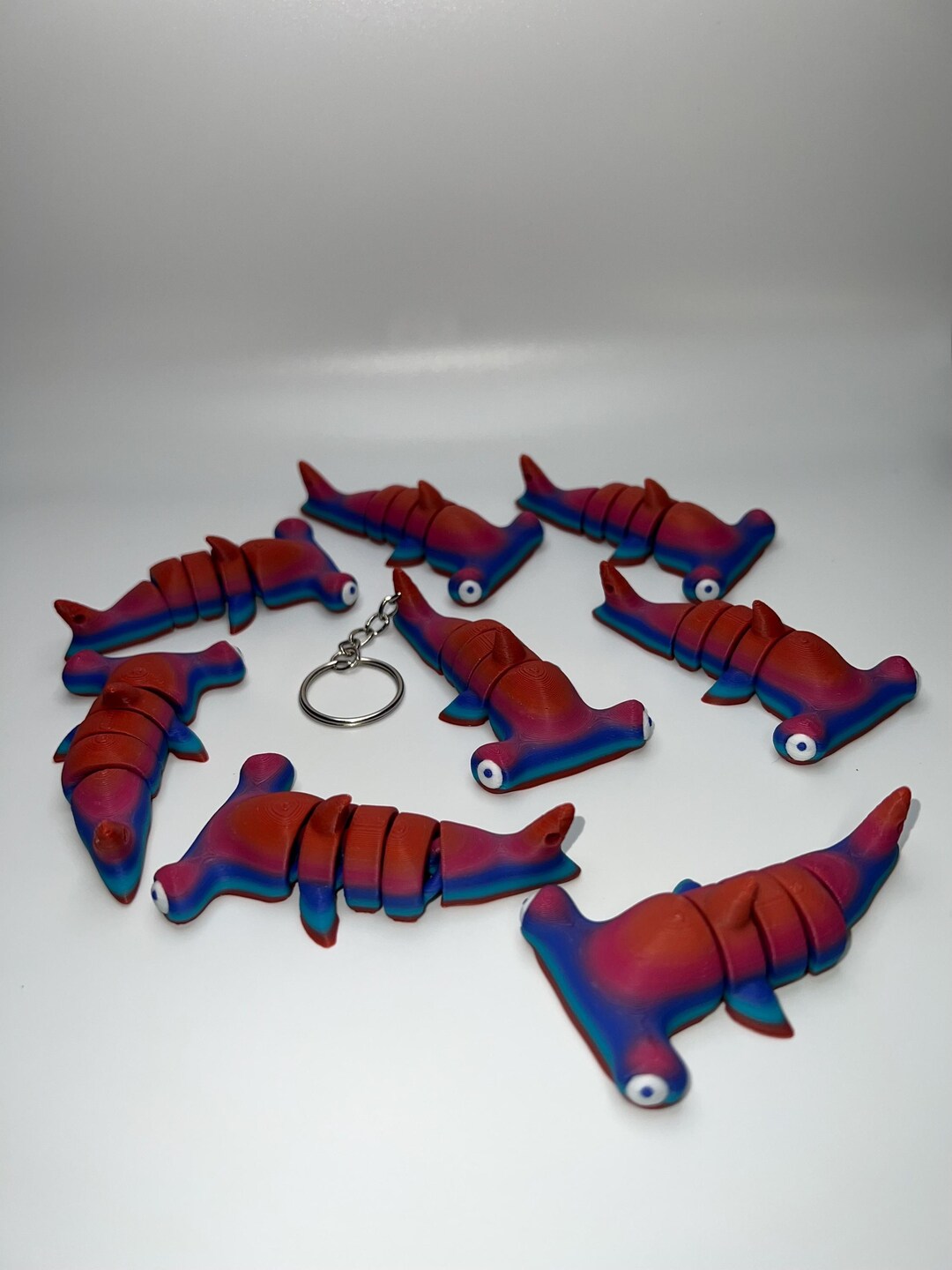 3d Printed Articulated Hammerhead Shark Keychain - Etsy