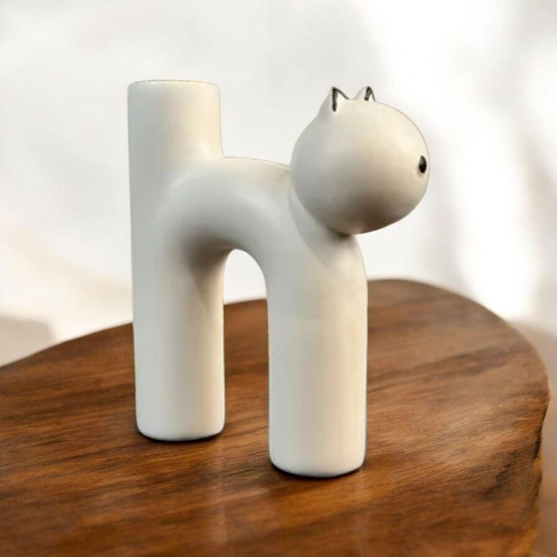 Ceramic Cat Flower Vase | Whimsical Animal Shaped Pottery | Playful ...
