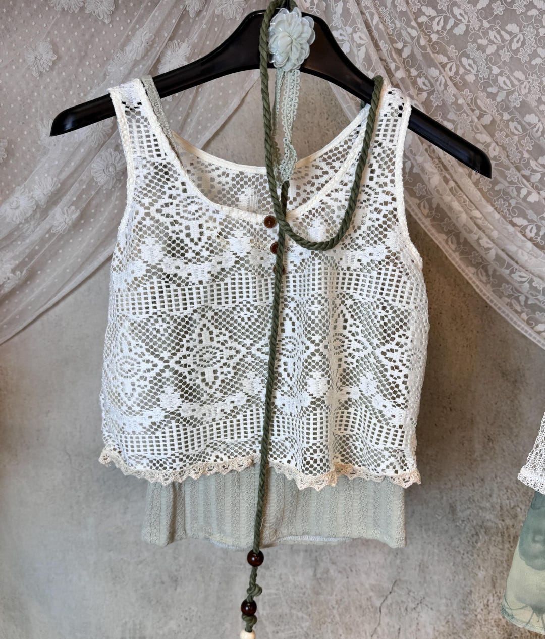 Boho Lace Dress Set - French Style Layered Sundress With Matching ...