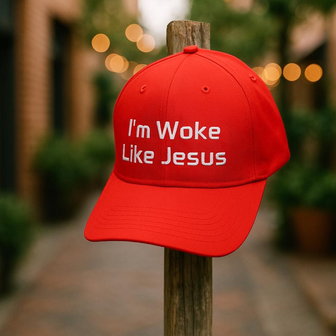 Woke Like Jesus Baseball Cap | Red Low Profile Christian Hat ...